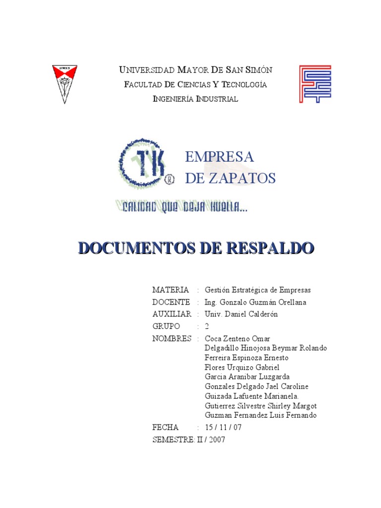 Respaldos TK | PDF | Gestión estratégica | Business