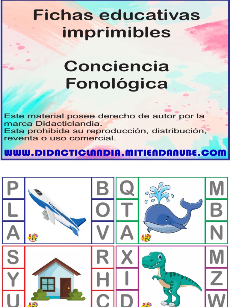 Fichas de Conciencia Fonológica | PDF