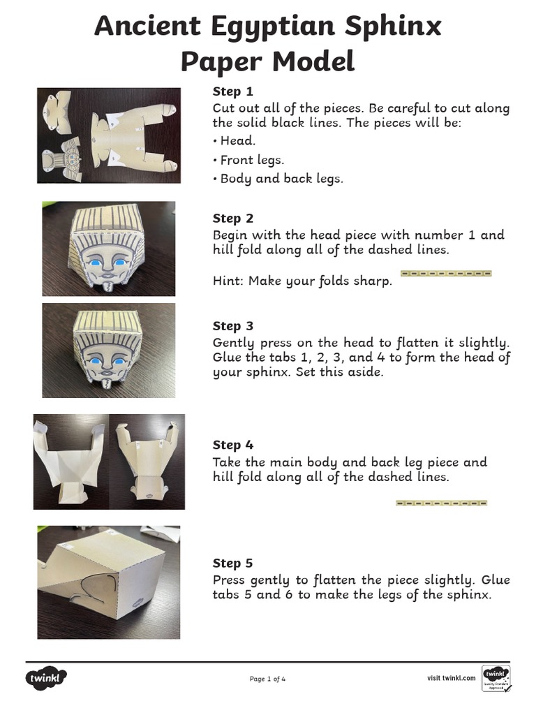 3d Paper Craft Ancient Egyptian Sphinx - Ver - 1 | PDF