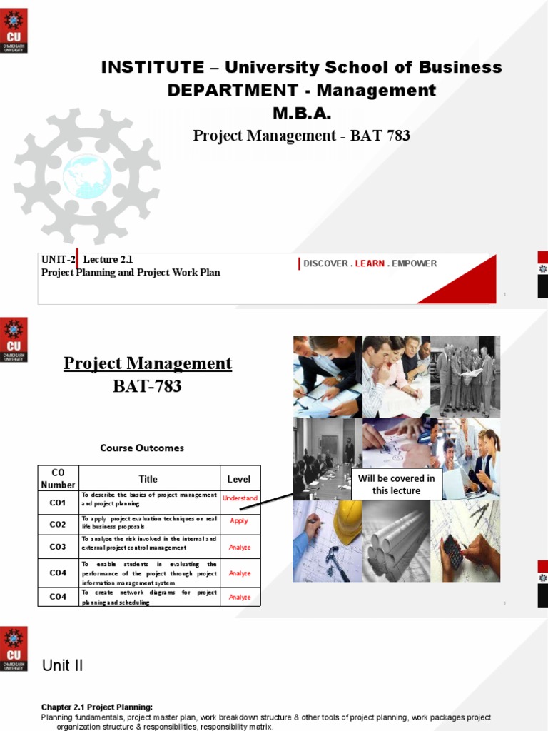 Project Management Unit 2 Lecture 1 | PDF