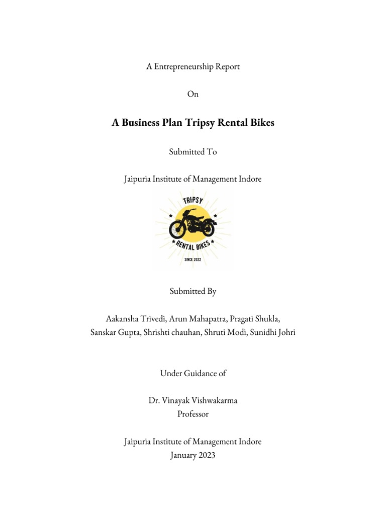 Tripsy Rental Bikes | PDF | Intellectual Property | Market Segmentation