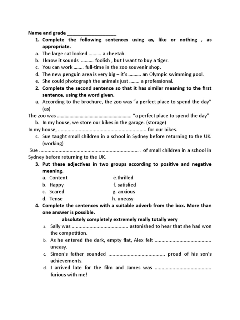 Exam Paper | PDF | Grammatical Tense | Verb