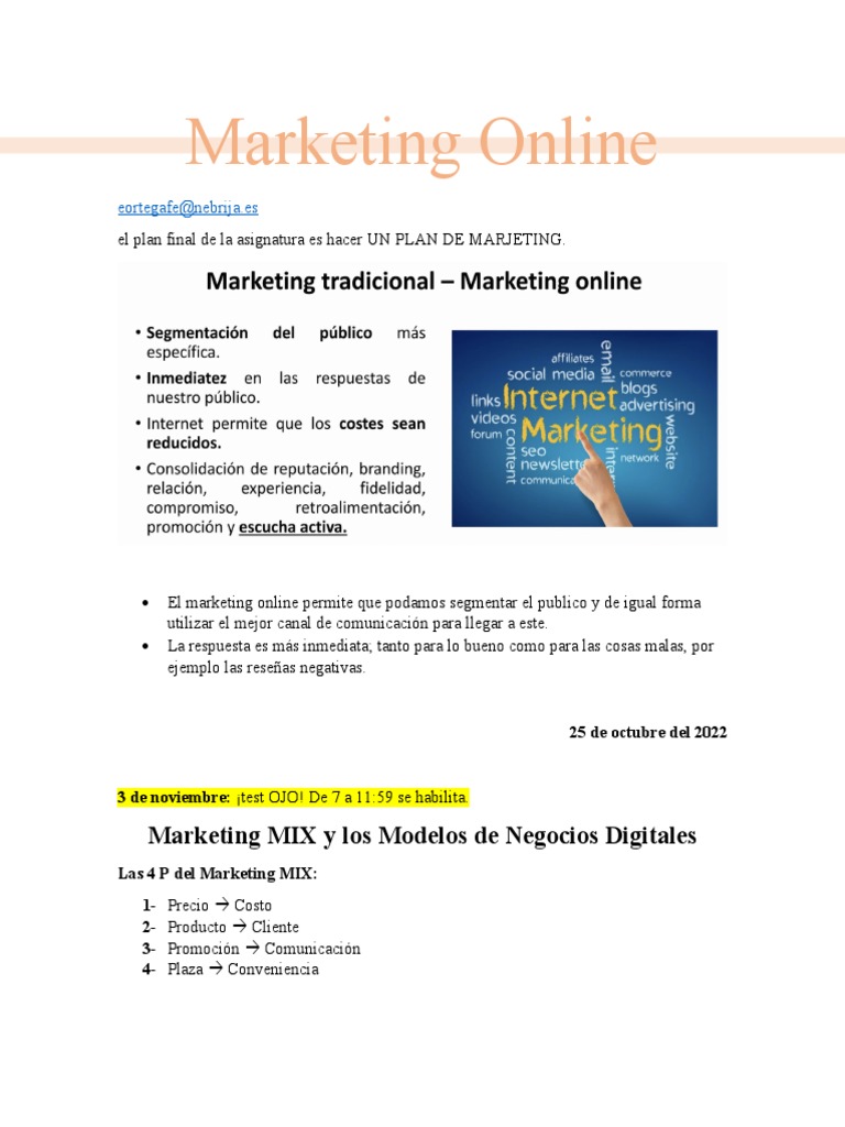 Marketing Online | PDF | Marketing | Publicidad digital