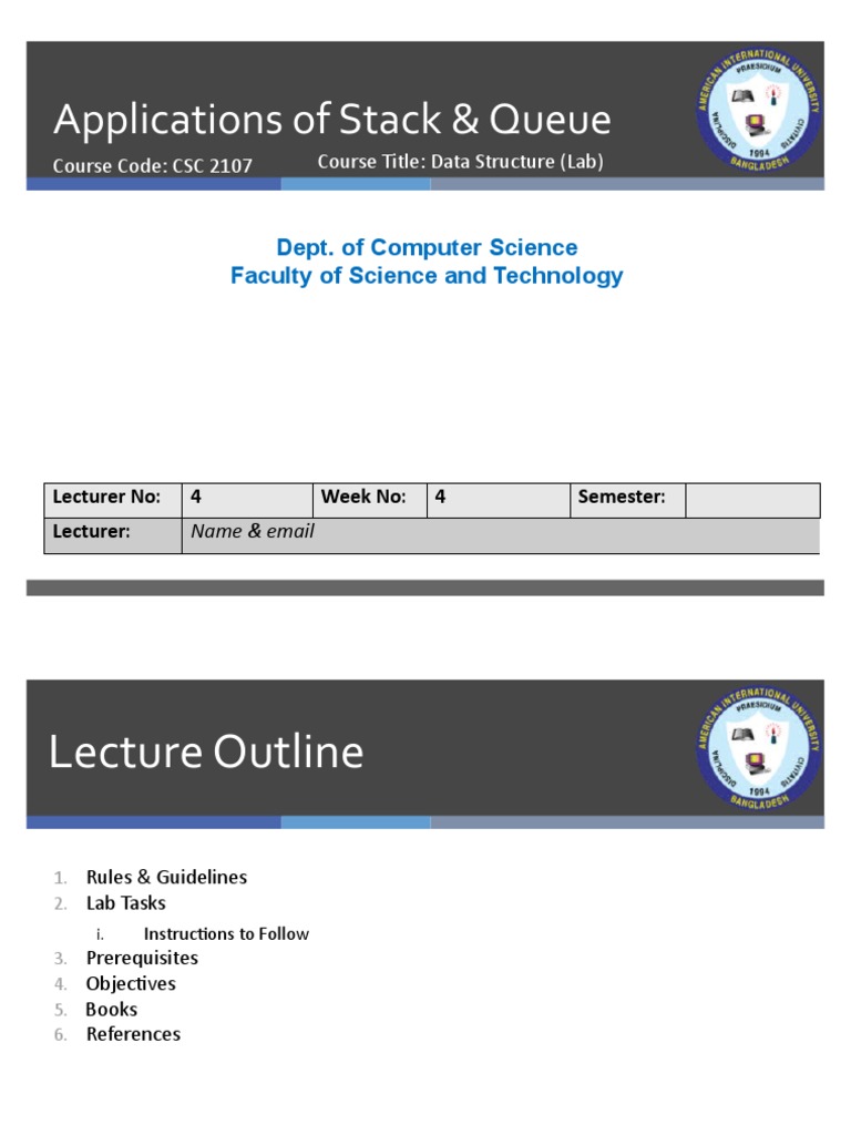 Data Strcuture Lab - 05 AIUB | PDF | Software Development | Applied Mathematics