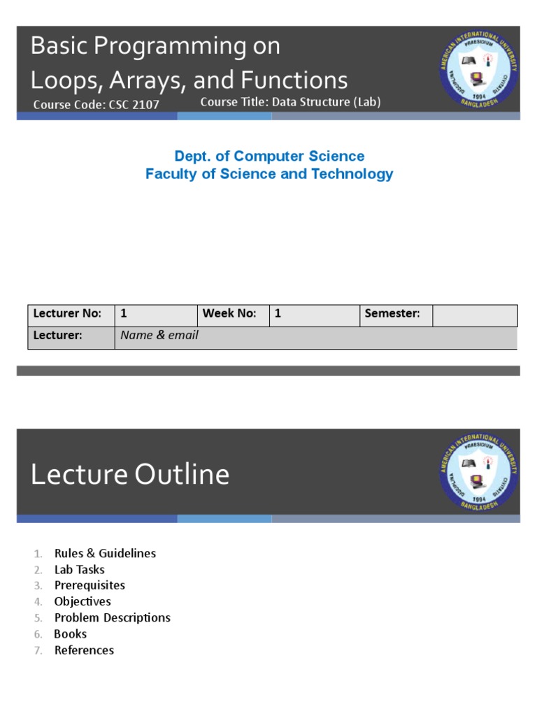 Data Strcuture Lab - 01 AIUB | PDF | Parameter (Computer Programming) | Function (Mathematics)