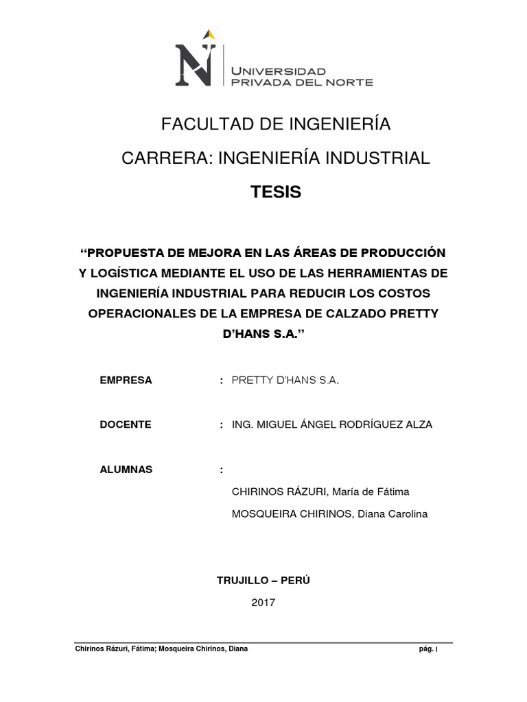 Chirinos Razuri, Maria de Fatima Mosqueira Chirinos, Diana Carolina ...