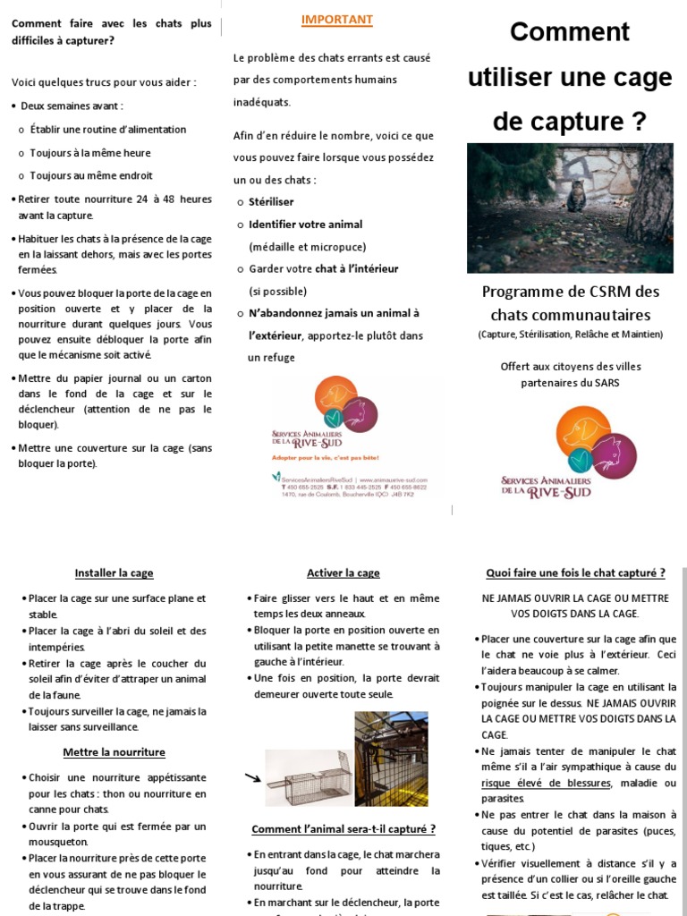 Fonctionnement de la cage trappe chat | PDF | Chats