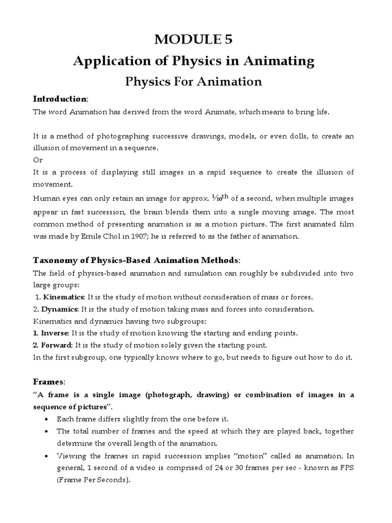 Notes Module 5 Animation | PDF
