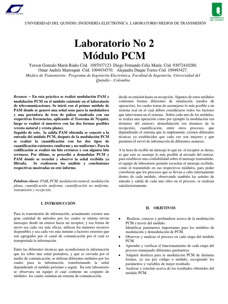 Lab 2 PCM | PDF