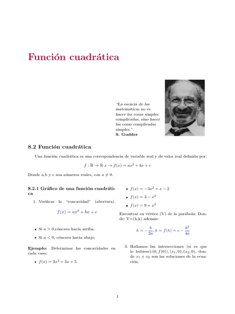 Funcion Cuadratica | PDF | Función (Matemáticas) | Análisis matemático