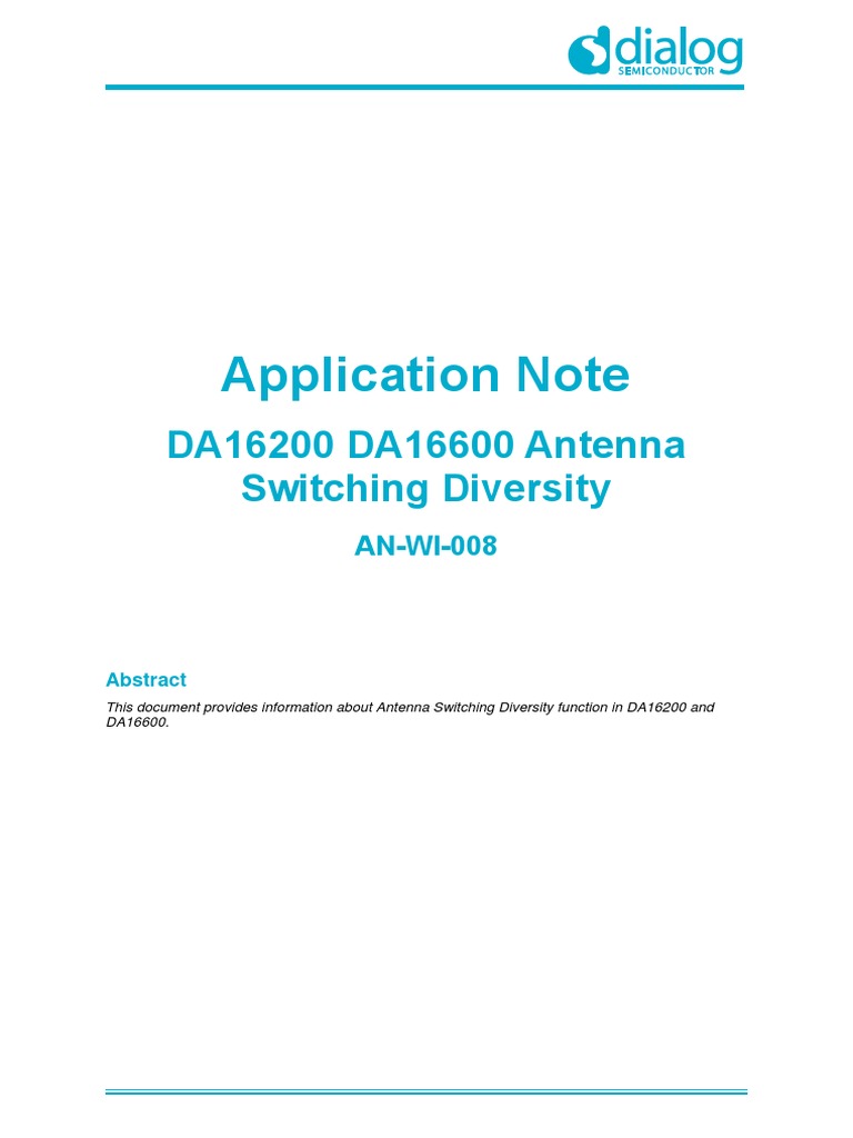 AN-WI-008 DA16200 DA16600 Antenna Switching Diversity Rev 1v2 | PDF ...