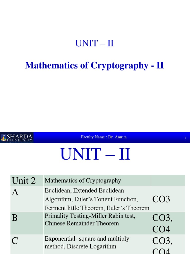 UNIT - II (Part 2 - 3) | PDF | Prime Number | Group (Mathematics) UNIT - II (Part 2 - 3) | PDF | Prime Number | Group (Mathematics)