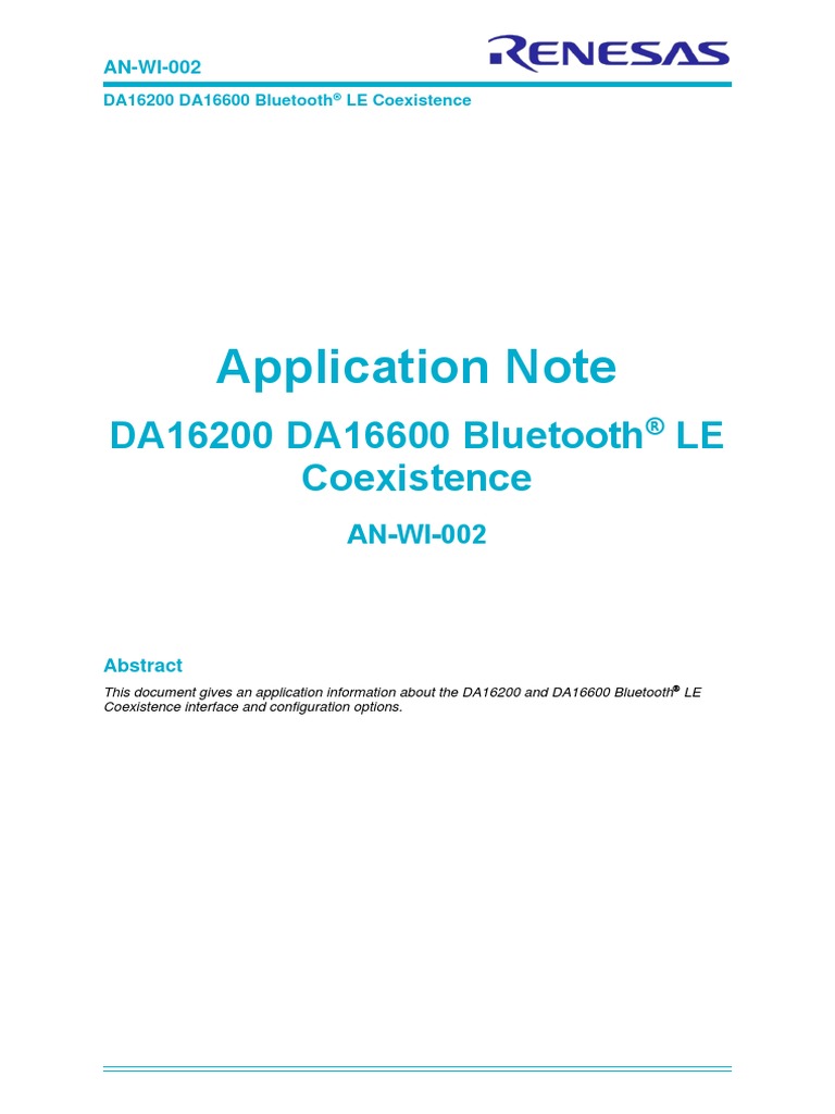 An-WI-002 DA16200 DA16600 Bluetooth LE Coexistence Rev 1v7 | Download Free PDF | Bluetooth ...
