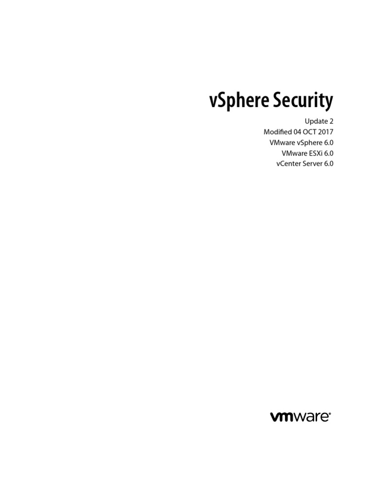 Vsphere Esxi Vcenter Server 602 Security Guide | PDF | Computer Network | Transport Layer Security