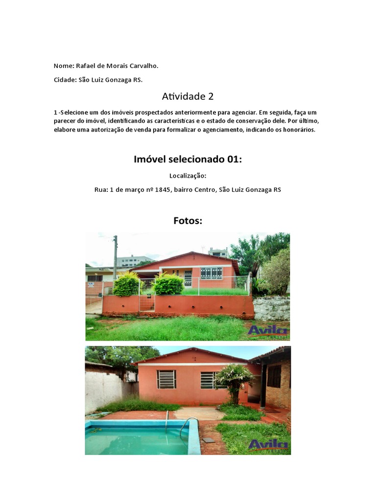 Atividade 02 Agenciar Imoveis | PDF | Publicidade