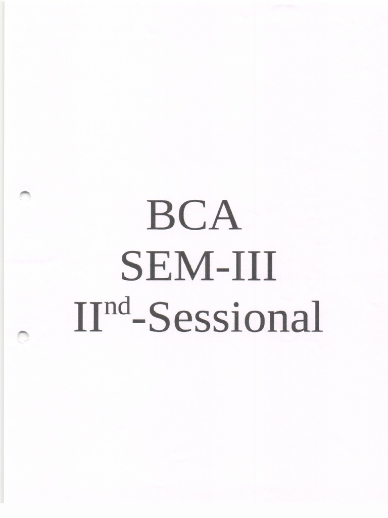 Bca Sem Iii 2ND Sessional | PDF