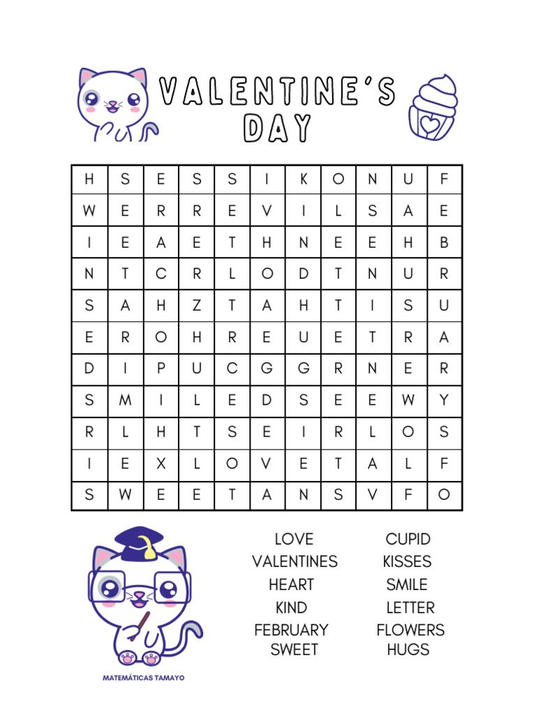 Sopa de Letras Valentines Day | PDF