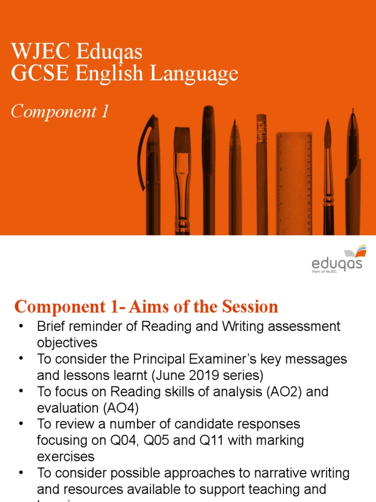 4 Gcse English Language PPT Component 1 | PDF | Narrative | Thought