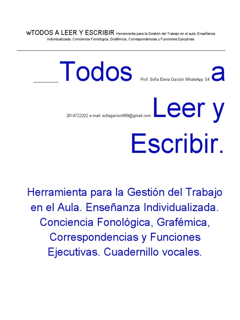 Todos A Leer y Escribir | PDF | Sílaba | Escritura