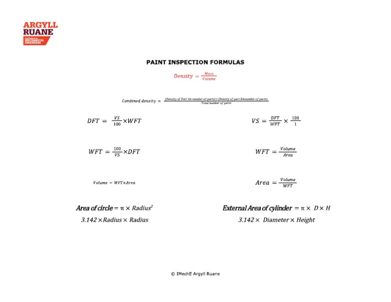 Exercise Paint Inspection Formulas For Paint Level 1 and 2 | PDF