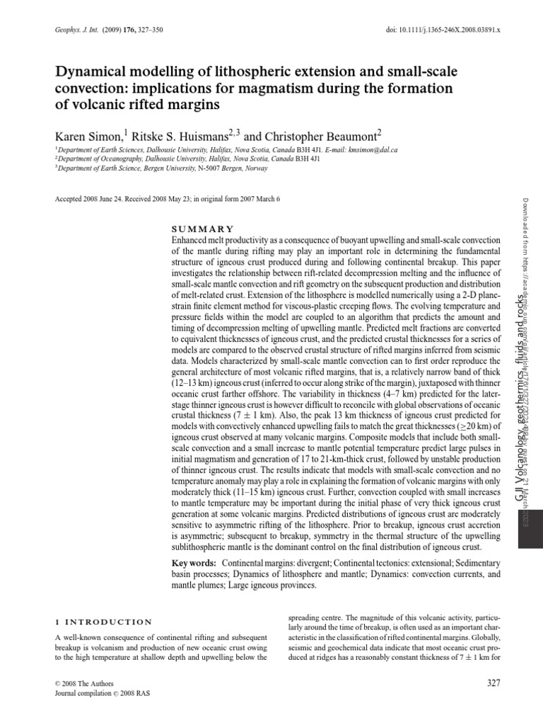 Dynamical Modelling of Lithospheric Extension and Small-Scale ...