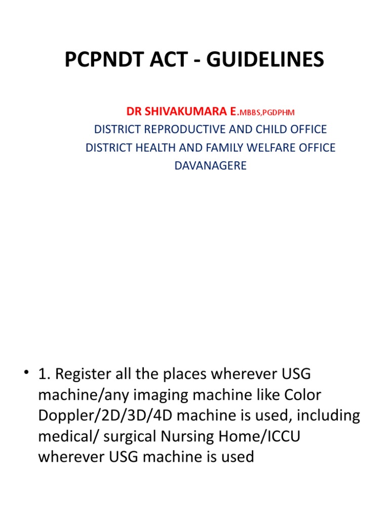 PCPNDT Act Guidelines Overview | PDF | Public Services | Social Programs