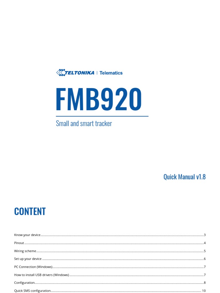 Quick Manual FMB920 | PDF | Usb | Device Driver