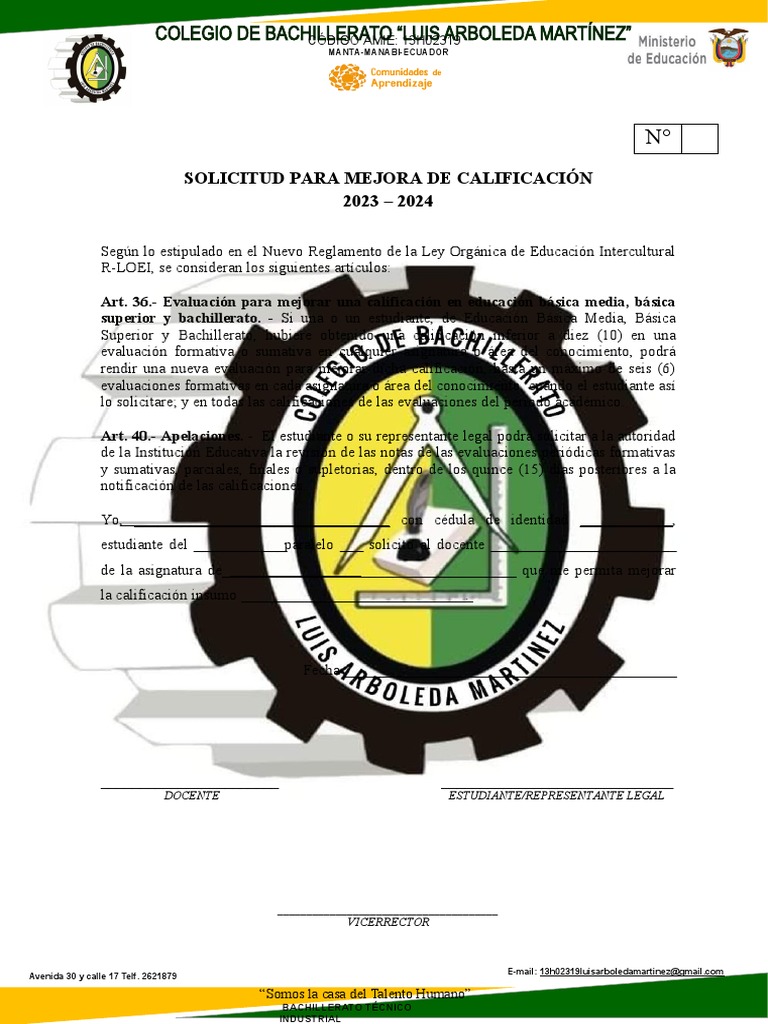 Solicitud para Mejora de Calificación | PDF Solicitud para Mejora de Calificación | PDF