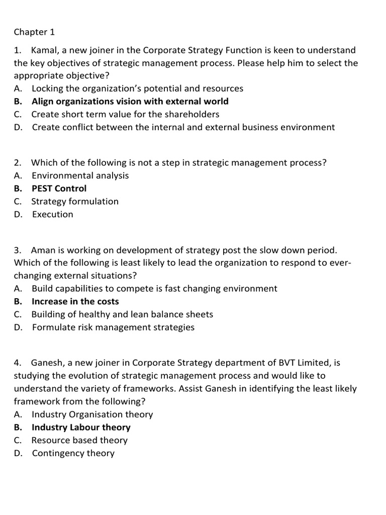 Revision Strategic Management | PDF | Strategic Management | Private Sector