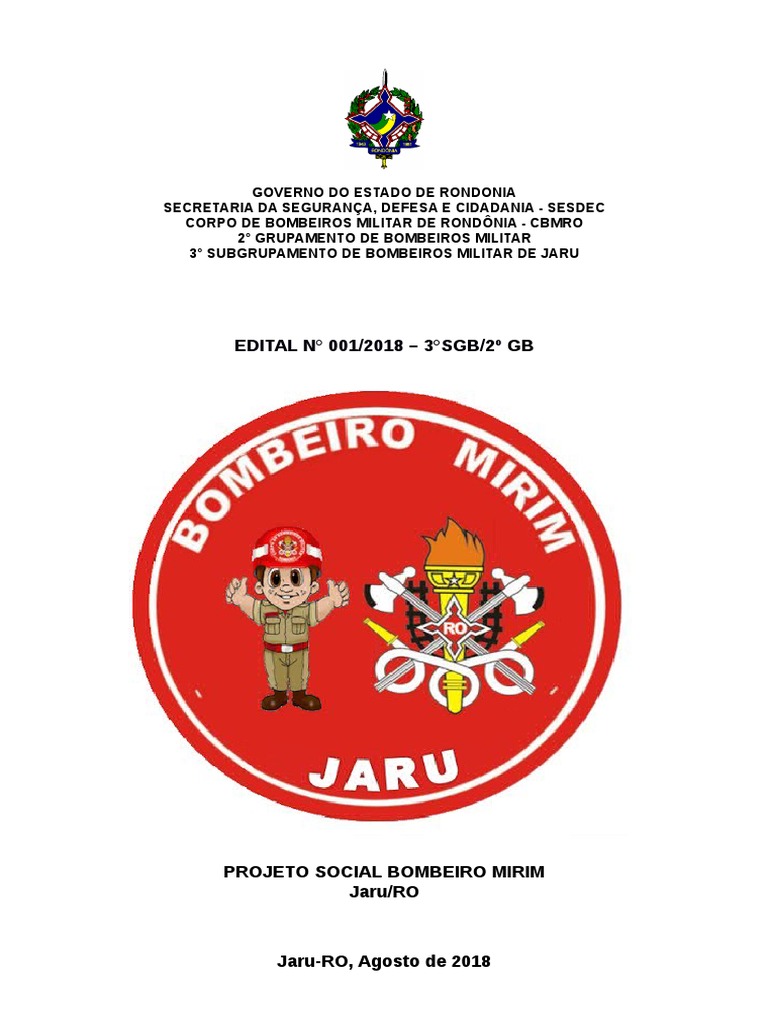 EDITAL BOMBEIRO MIRIM JARU Certo.2018 | PDF