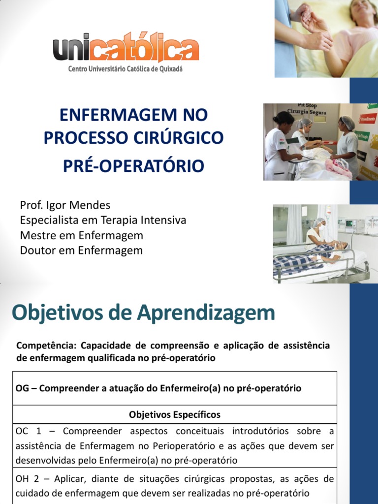 Aula 5 - Enfermagem No Pré-Operatório | PDF