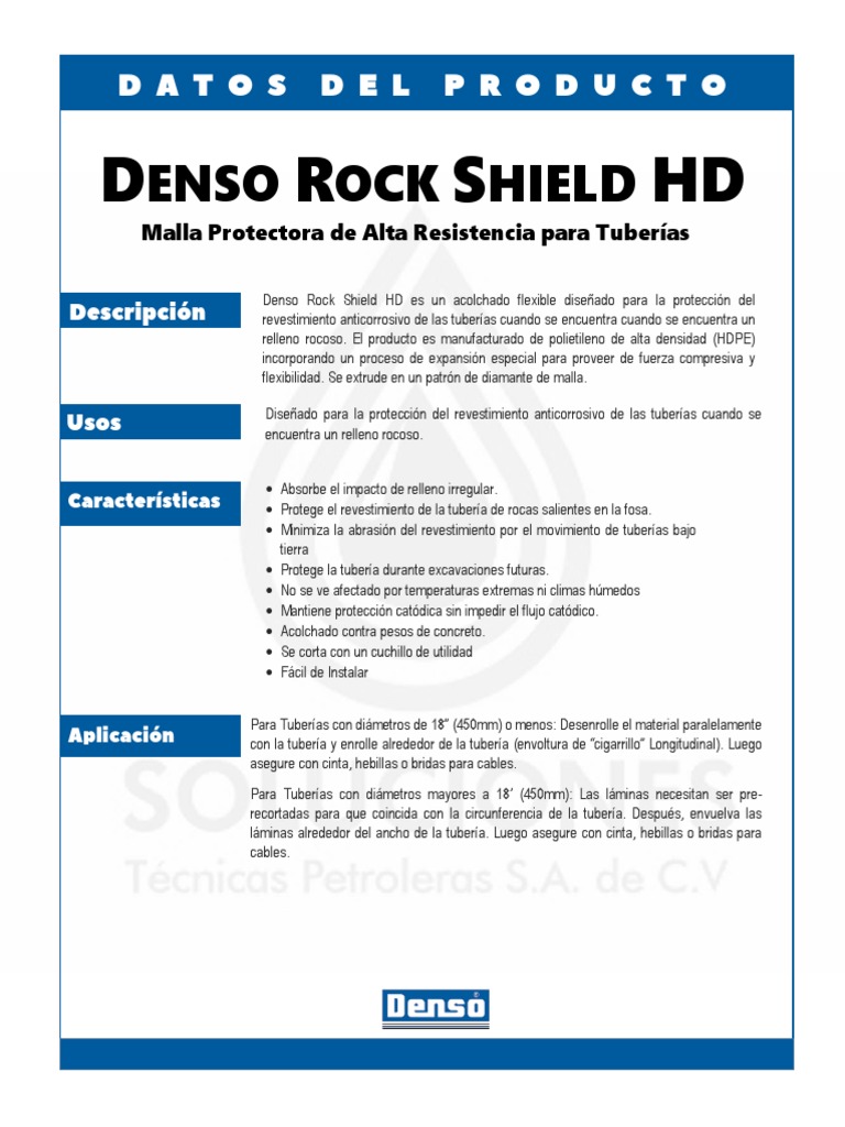 Denso Rocky Shield HD | PDF | Tubería (transporte de fluidos ...
