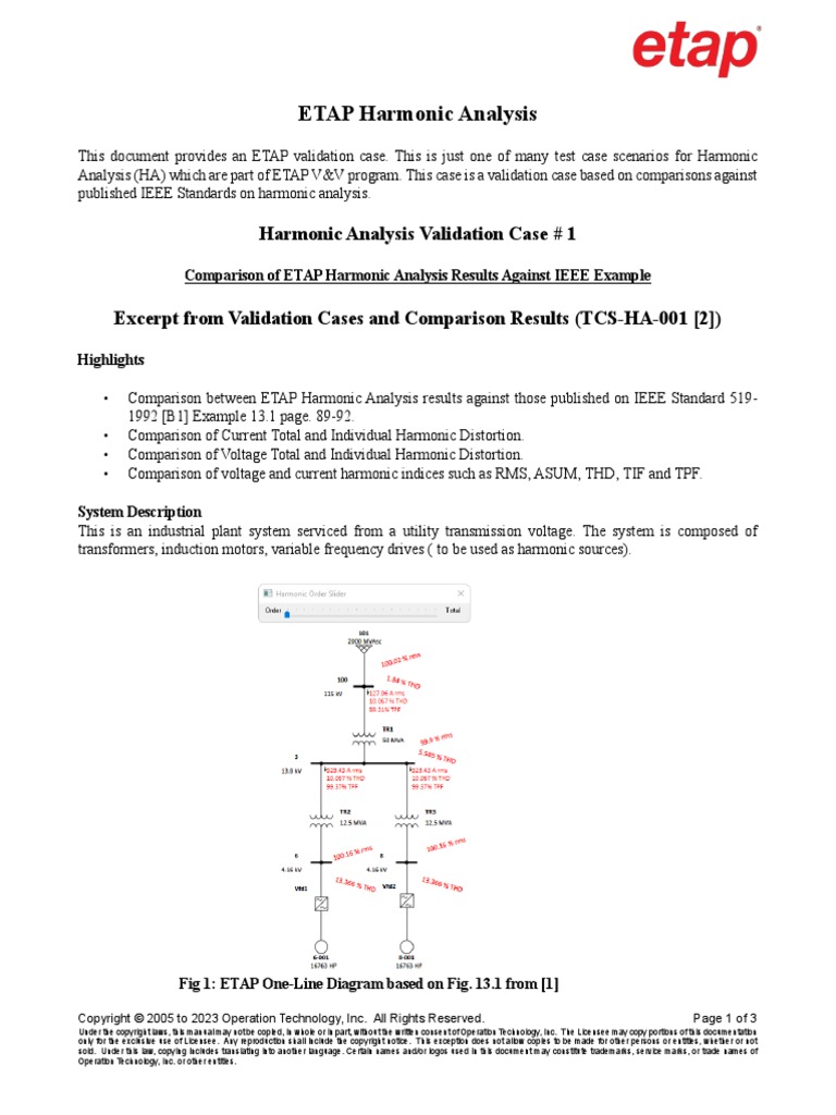 ETAP Harmonic Analysis vs. IEEE Standard 519-1992 | PDF | Copyright | Computer Engineering