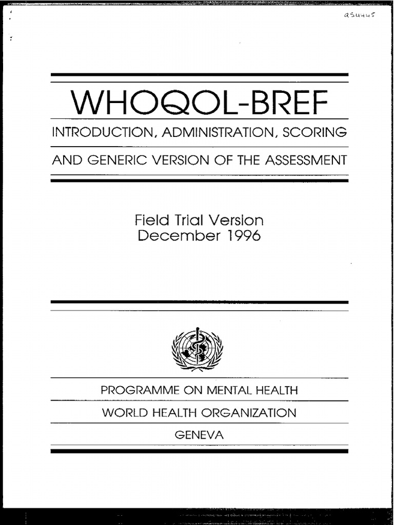 Whoqol Bref | PDF