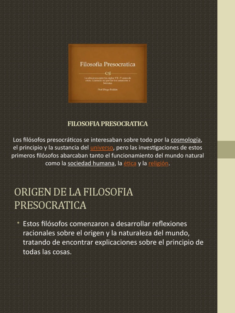 Filosofia Presocratica | PDF