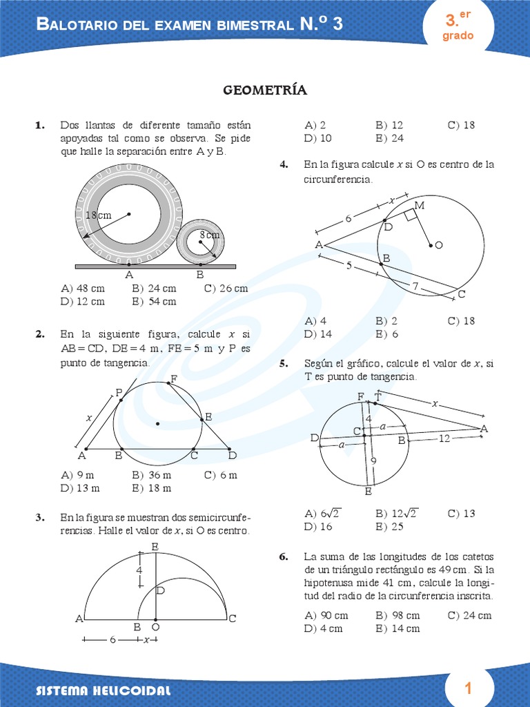 Geometría - 3erbimestral | PDF | Geometría triangular | Matemática ...