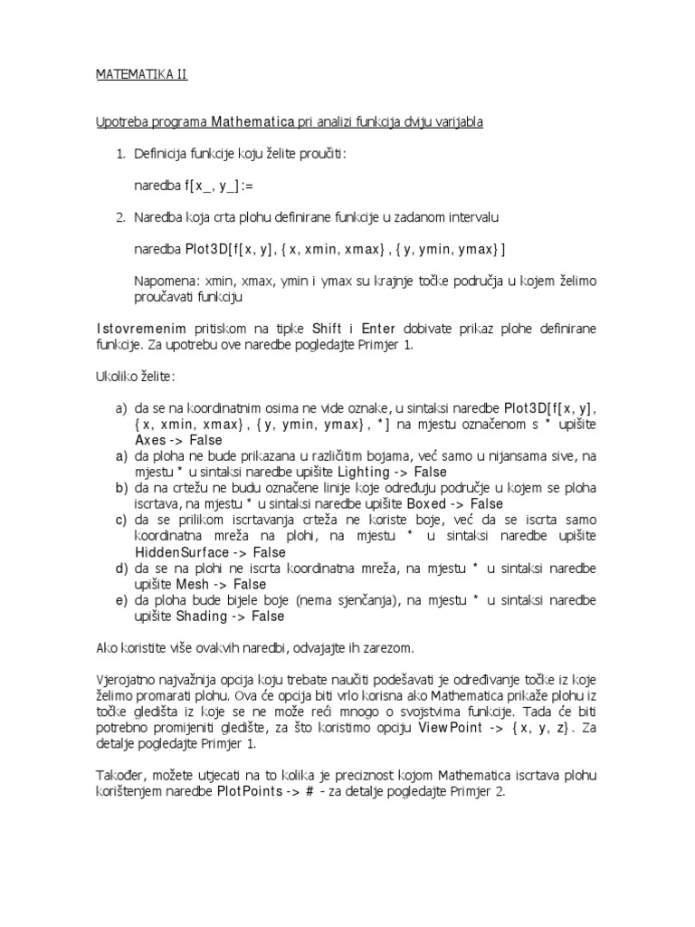 Ogledni Seminar Plohe | PDF