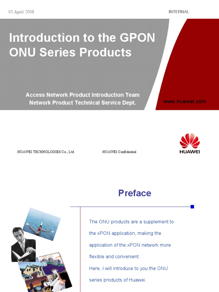 001 - Introduction To The GPON ONU Series Products | PDF | Fiber To The X | Broadband