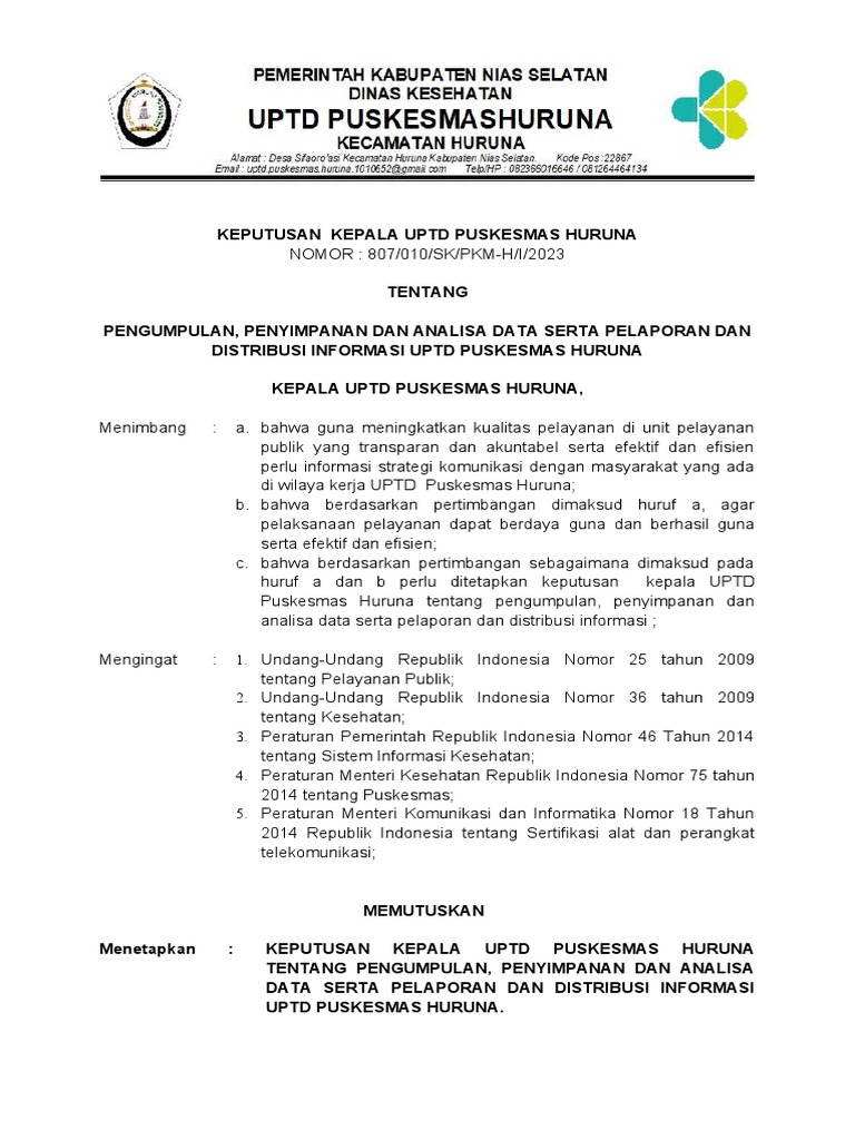 Pengumpulan Penyimpanan Dan Analisa Data Serta Pelaporan Dan Distribusi Informasi TTD DR Heri | PDF