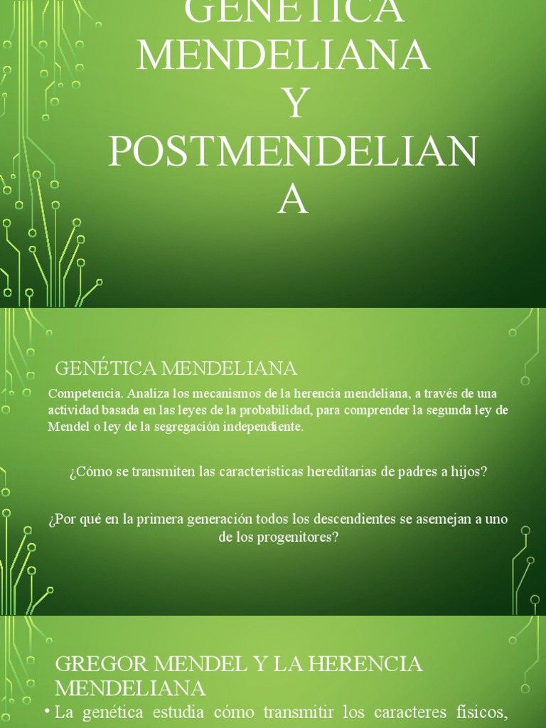 Genética Mendeliana y Postmendeliana | PDF | Herencia | Genética