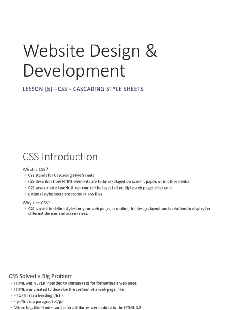 WDD - Cascading Style Sheets | PDF | Html | Web Design