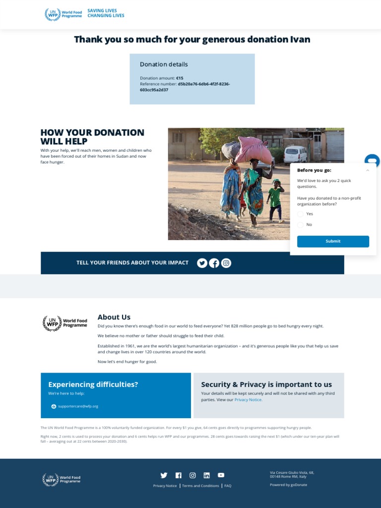 Donate Now - United Nations World Food Programme | PDF | World Food ...