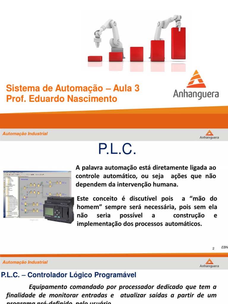 PLC - Prof Eduardo Nascimento | PDF | Controlador lógico programável | Engenharia de Controle