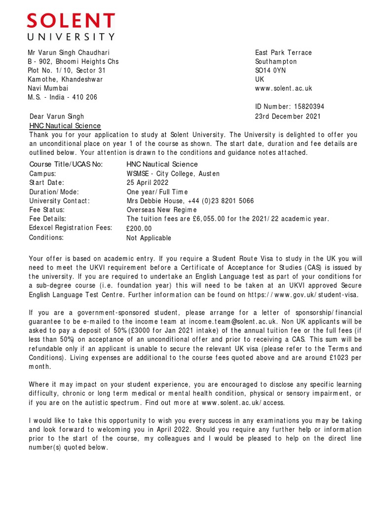 Ssu Offer Letter Aplus | PDF