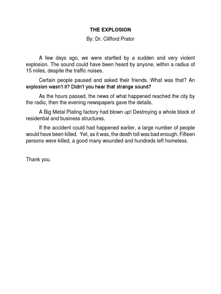 The Explosion | PDF