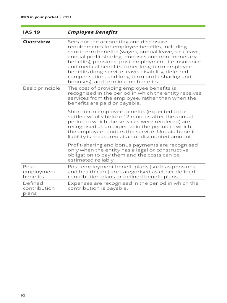 Ias 19 | PDF | Defined Benefit Pension Plan | Employment