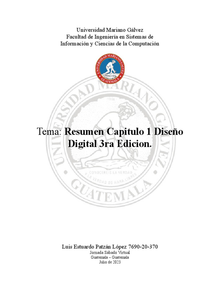Resumen Capitulo 1 Libro Diseno Digital 3ra Edicion | PDF | Sustracción | Poco