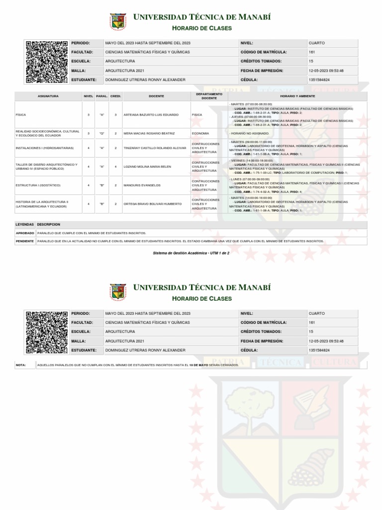 Horario Cuarto Semestre | PDF | Science