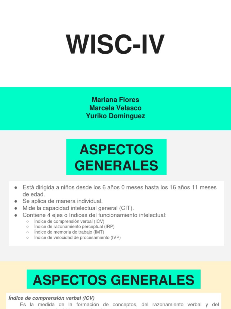 Wisc Iv | PDF