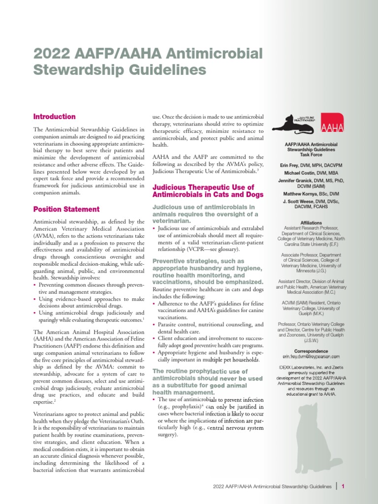 2022 AAFP AAHA Antimicrobial Guidelines | PDF | Self-Improvement | Wellness